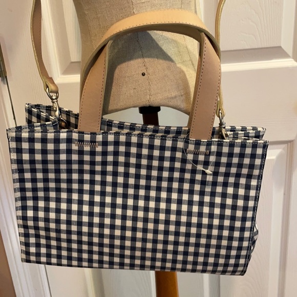 Amanda Smith | Bags | Gingham Amanda Smith Crossbody Handbag Navy White ...
